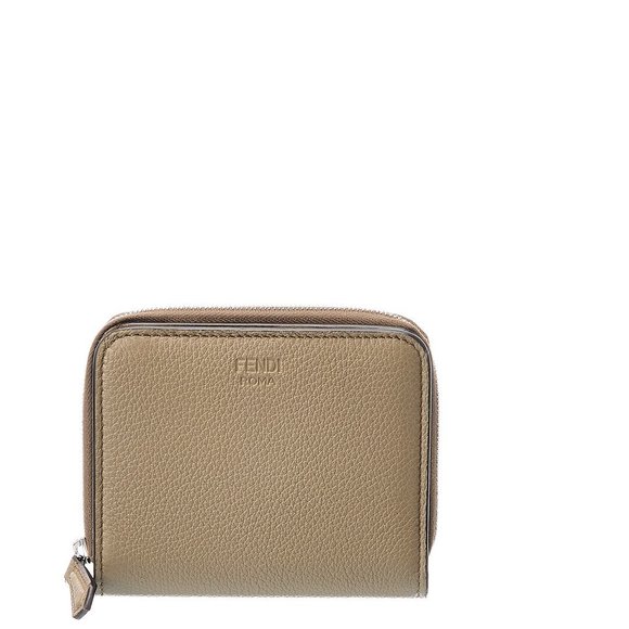 Fendi | Bags | Fendi Leather Zip Around Wallet Beige | Poshmark